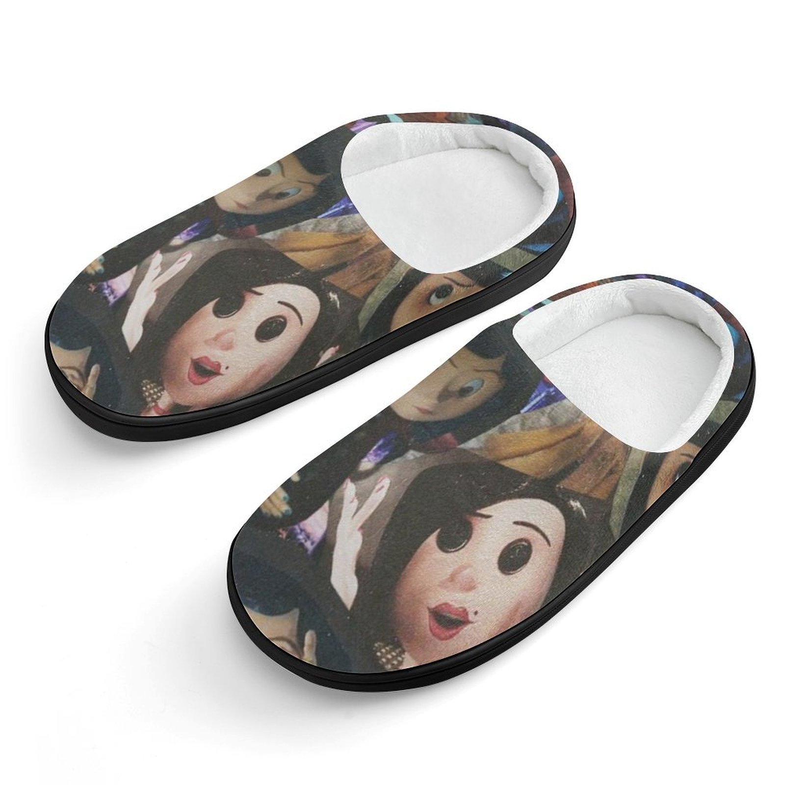 Doll Film Coraline Cotton Slippers For Kids Winter Warm Soft Plush ...