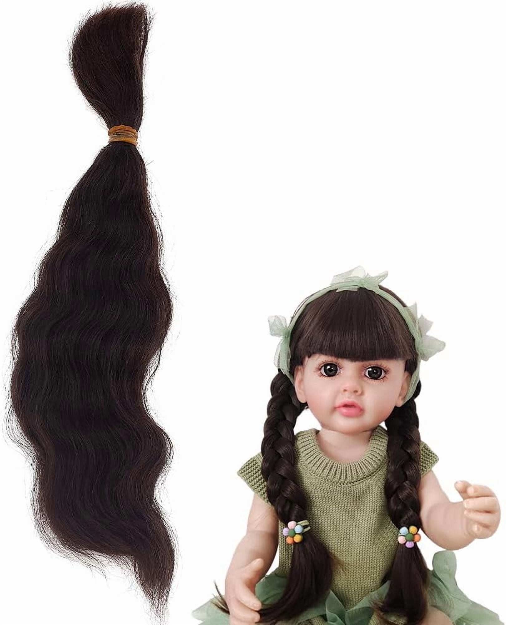 Doll Hair Wig Mohair Hair Wefts Long Curly Hair Artificial Dolls Hair ...