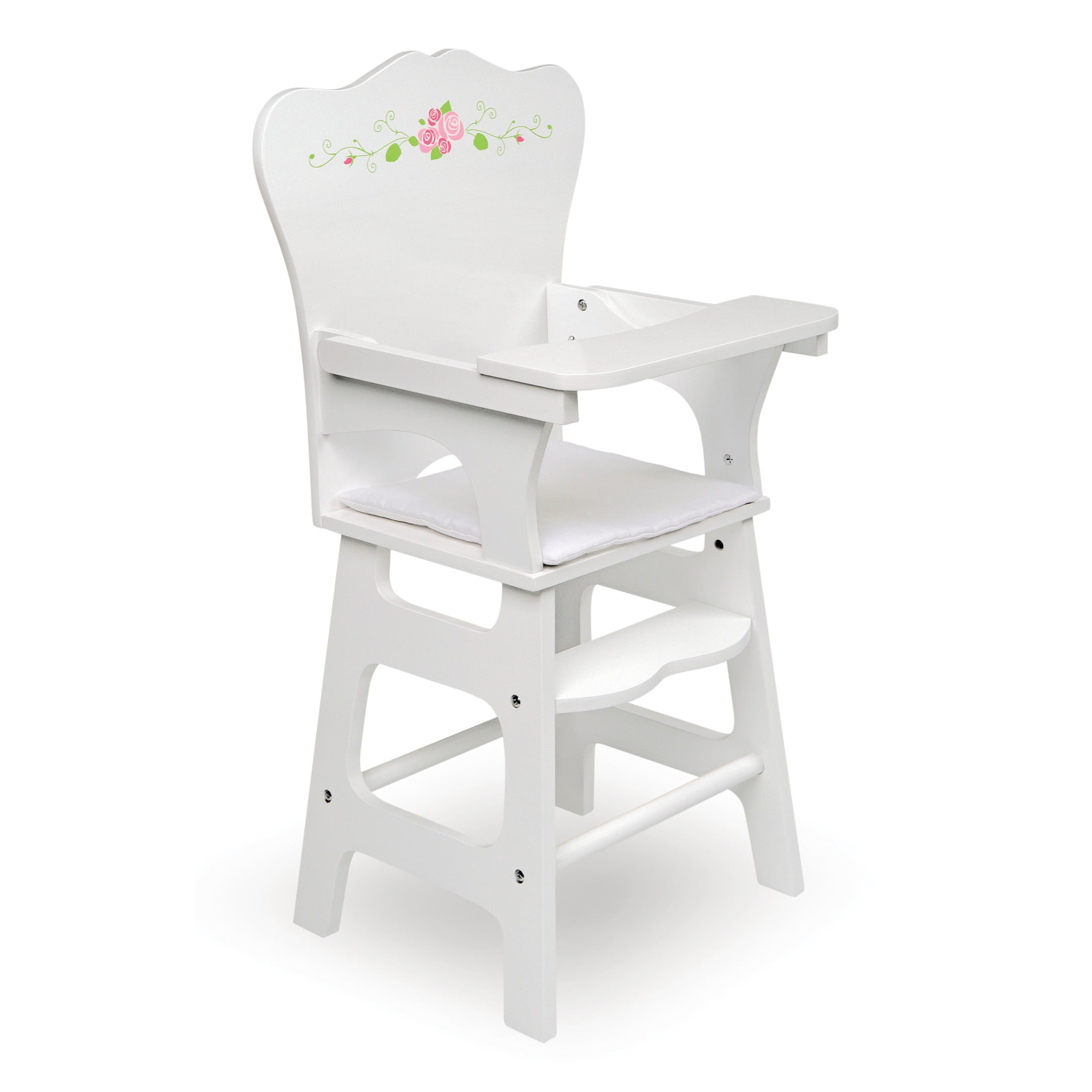 Doll High Chair with Padded Seat - White Rose - Walmart.com