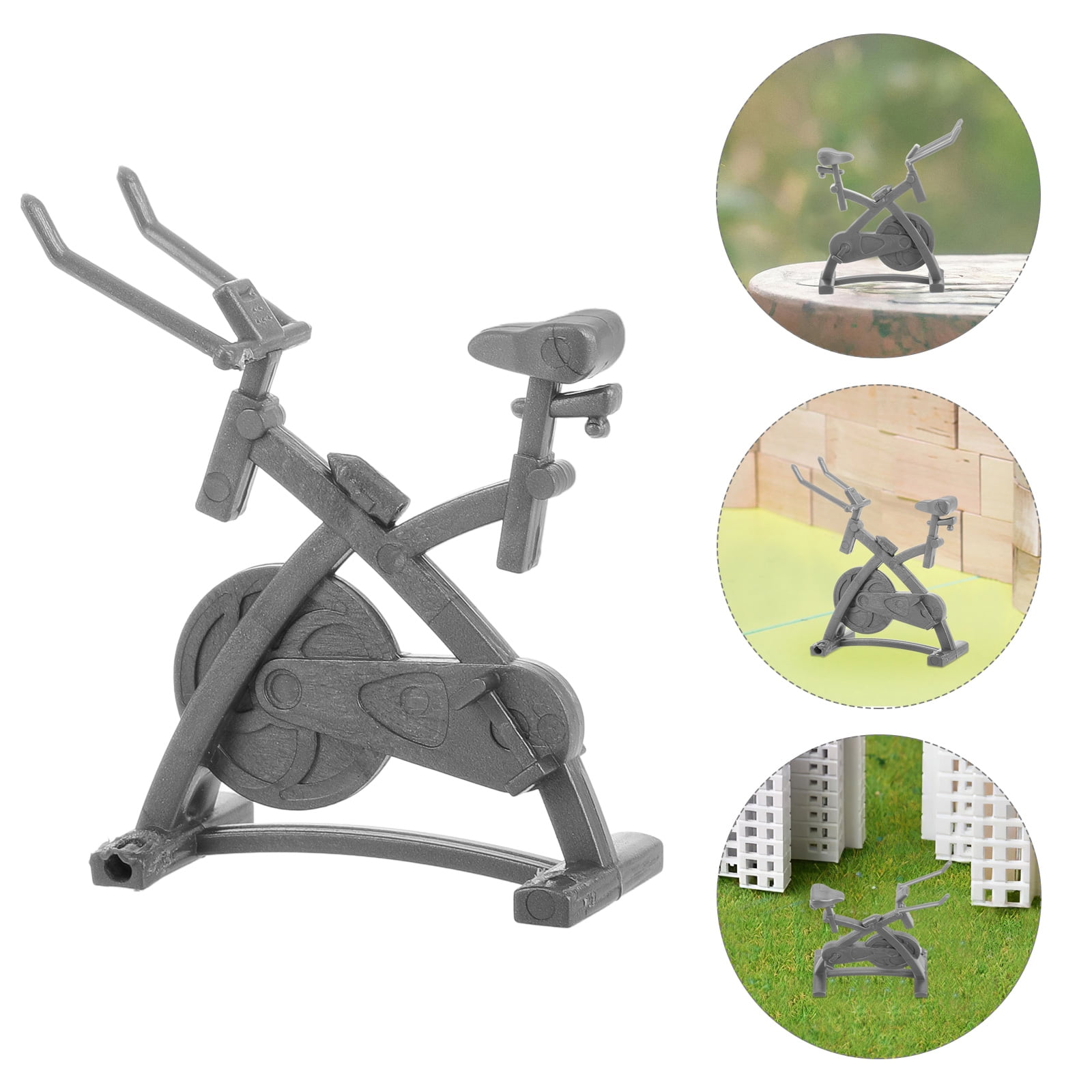 Grey Plastic Miniature Exercise Bike Model for Decor Realistic Design ...