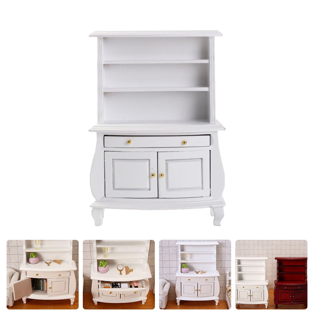 White Mini Bookshelf for Doll House Decor Made of Synthetic Material 7. ...