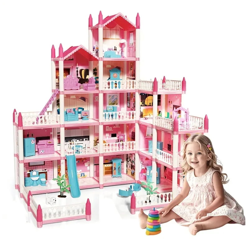Doll House, Dollhouse For Girls Pretend-Play DIY Dollhouse Kit ...