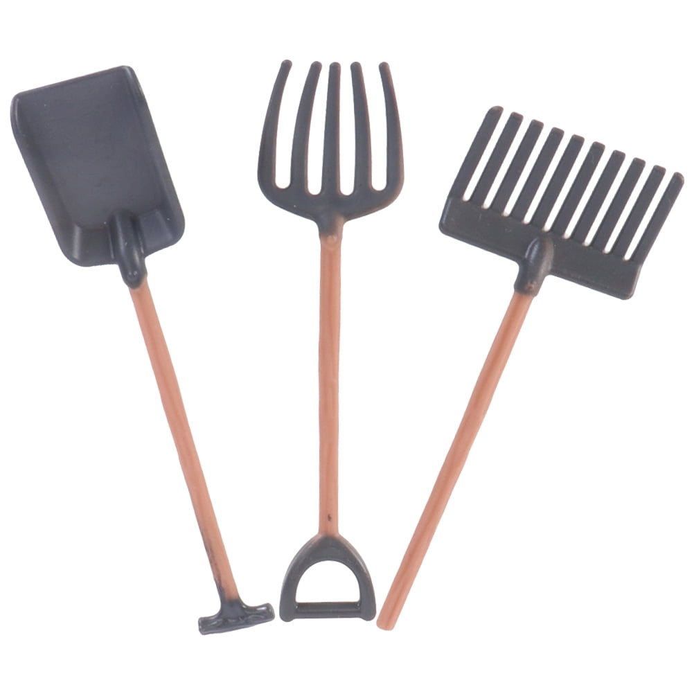 Doll House Farming Tools Kid Toys Mini Shovel and Rake - Walmart.com