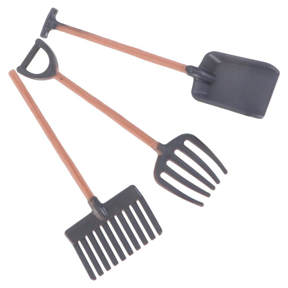 Doll House Farming Tools Mini Shovel and Rake Miniature Garden Child ...