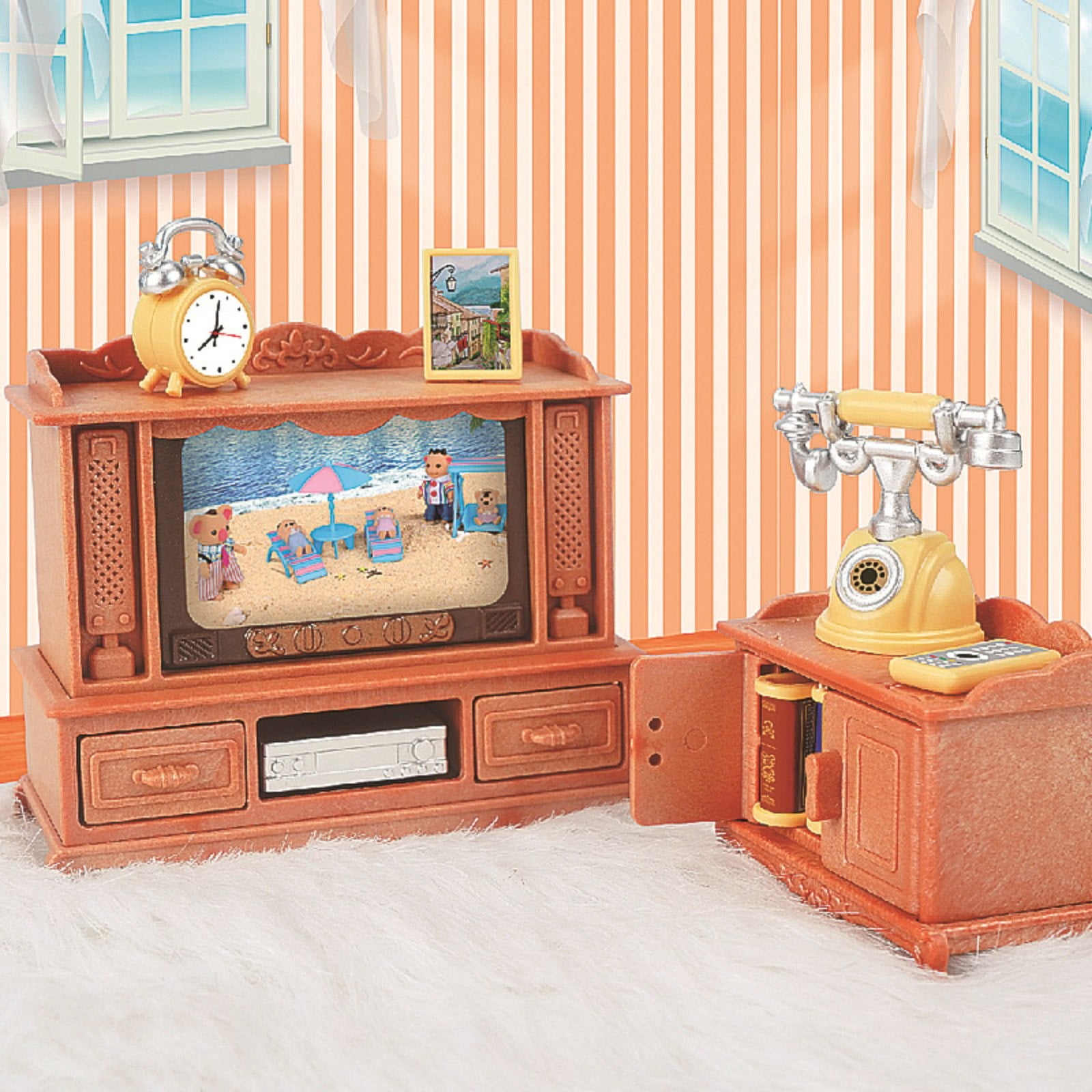 Doll House Furniture, Miniature Living Room Set, Small Plastic Toy ...