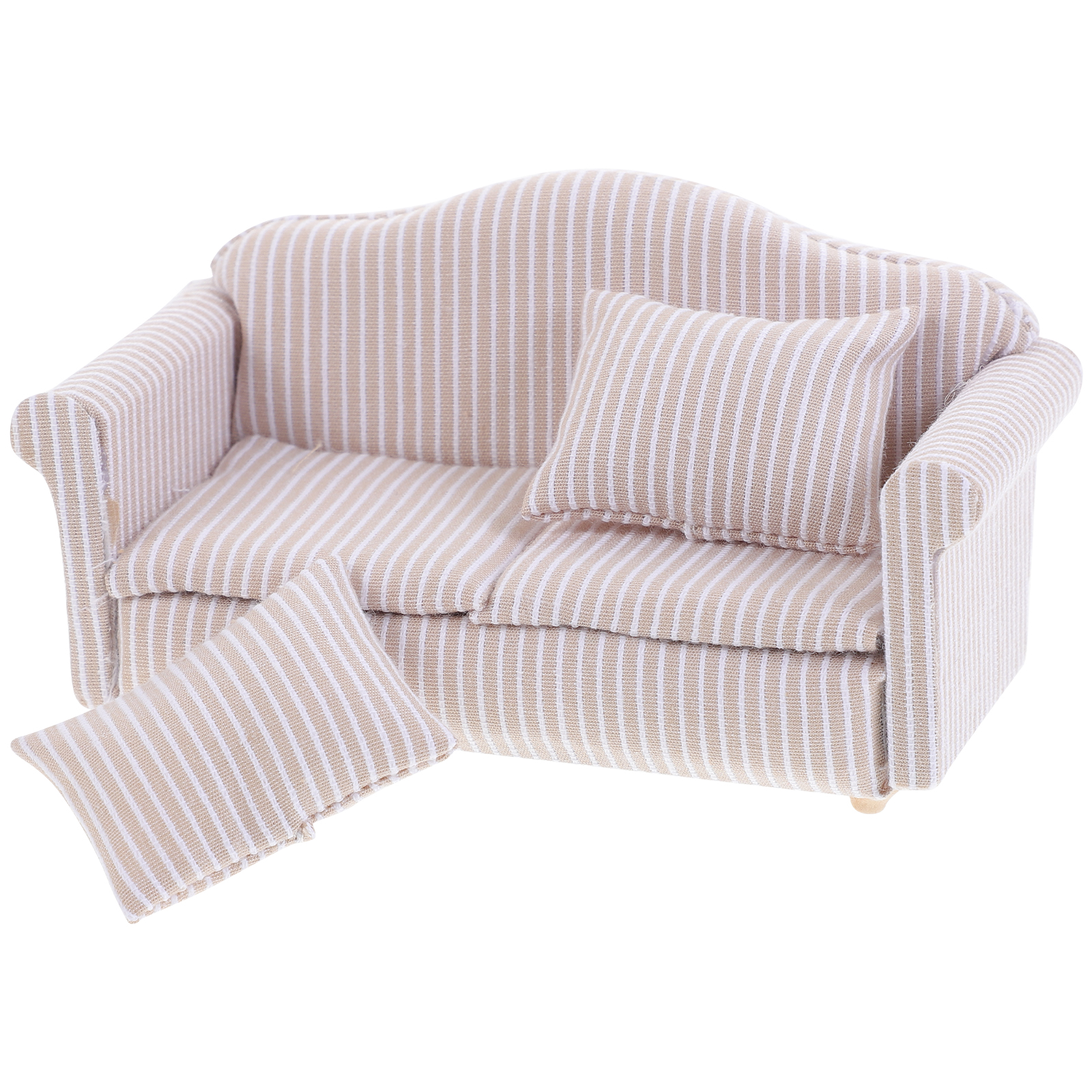 Doll House Furniture Ornaments Stripe Sofa Props for Photoshoot Retro ...