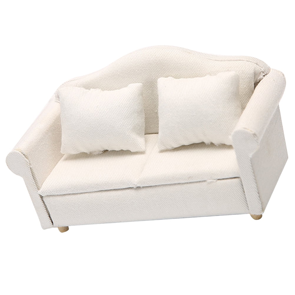 Doll House Miniature Sofa Model Mini Couch Miniature Sofa With Pillows ...