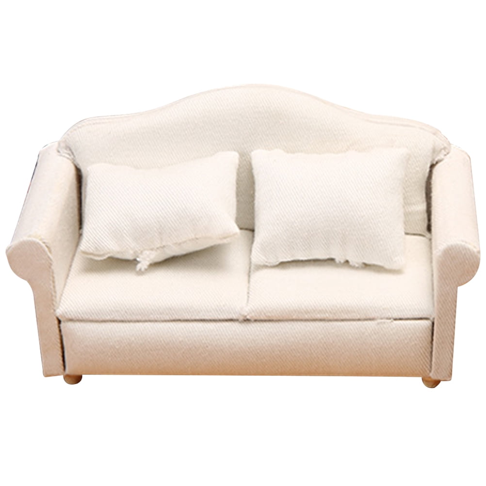 Doll House Miniature Sofa Model Mini Couch Miniature Sofa With Pillows ...
