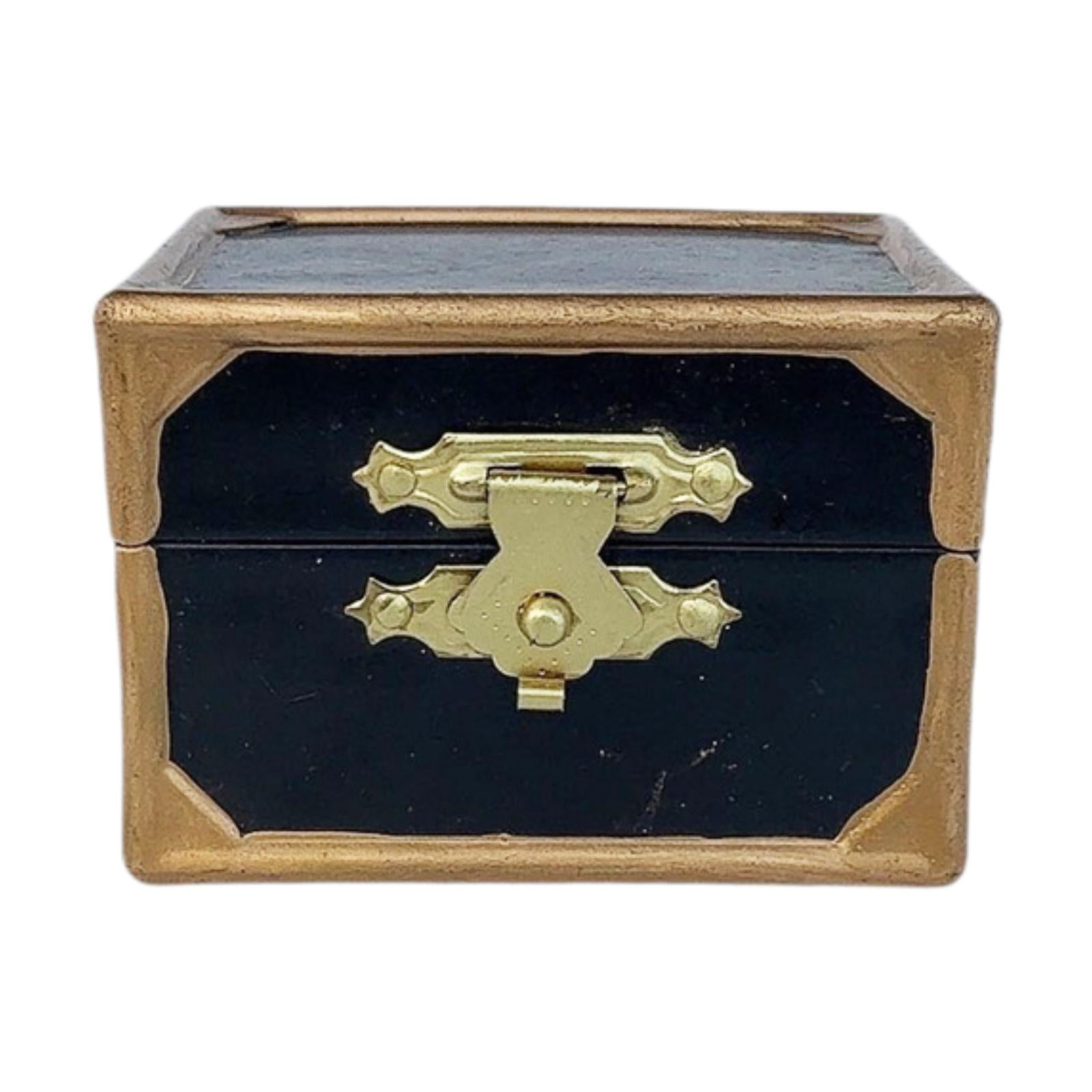 Doll House Miniature Treasure Chest Vintage Wood Durable Storage Box ...