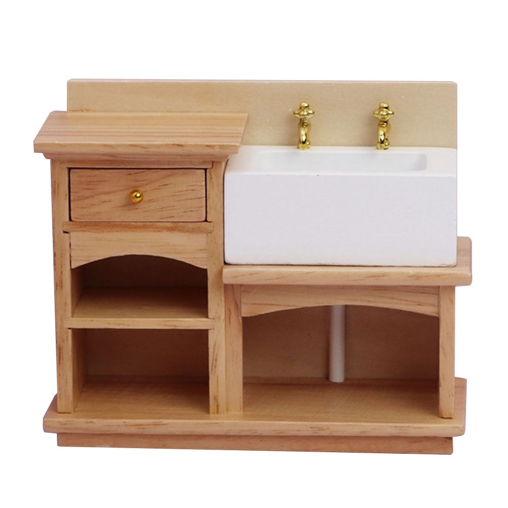 Doll House Sink Toy Bathroom Sink Prop Miniature Furniture Dollhouse ...