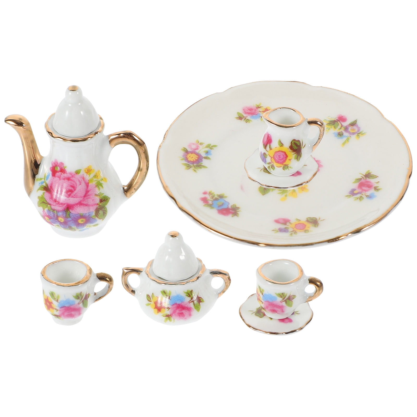 Doll House Tea Set Toy Mini House Ornament Be Elegant Vintage Tea Set ...