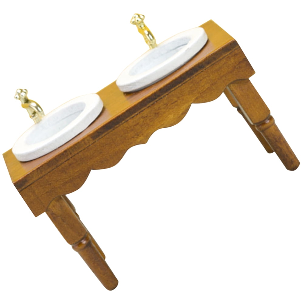 Doll House Wash Sink Miniature Bathroom Hand Basin Miniature Wood Hand ...