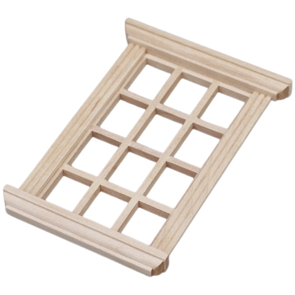 Doll House Window Prop DIY Mini House Decoration Mini 12-Pane Blank ...