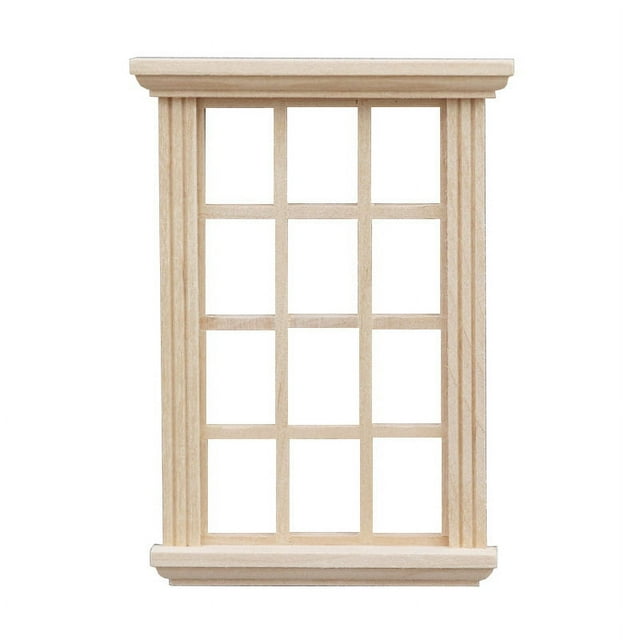 Doll House Window Prop DIY Mini House Decoration Mini 12-Pane Blank ...