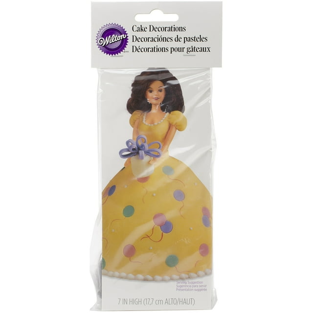 Doll Pick Cake Decoration 7.75"-Brunette - Walmart.com