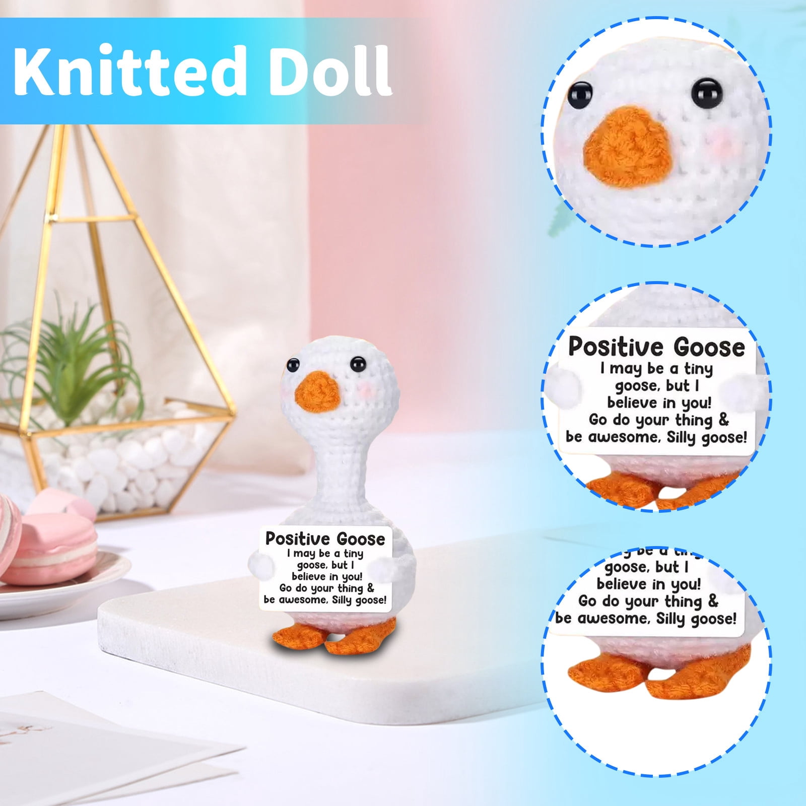 Doll Potted Plant Knitted Yarn Goose Emotional Support Crochet Gift ...