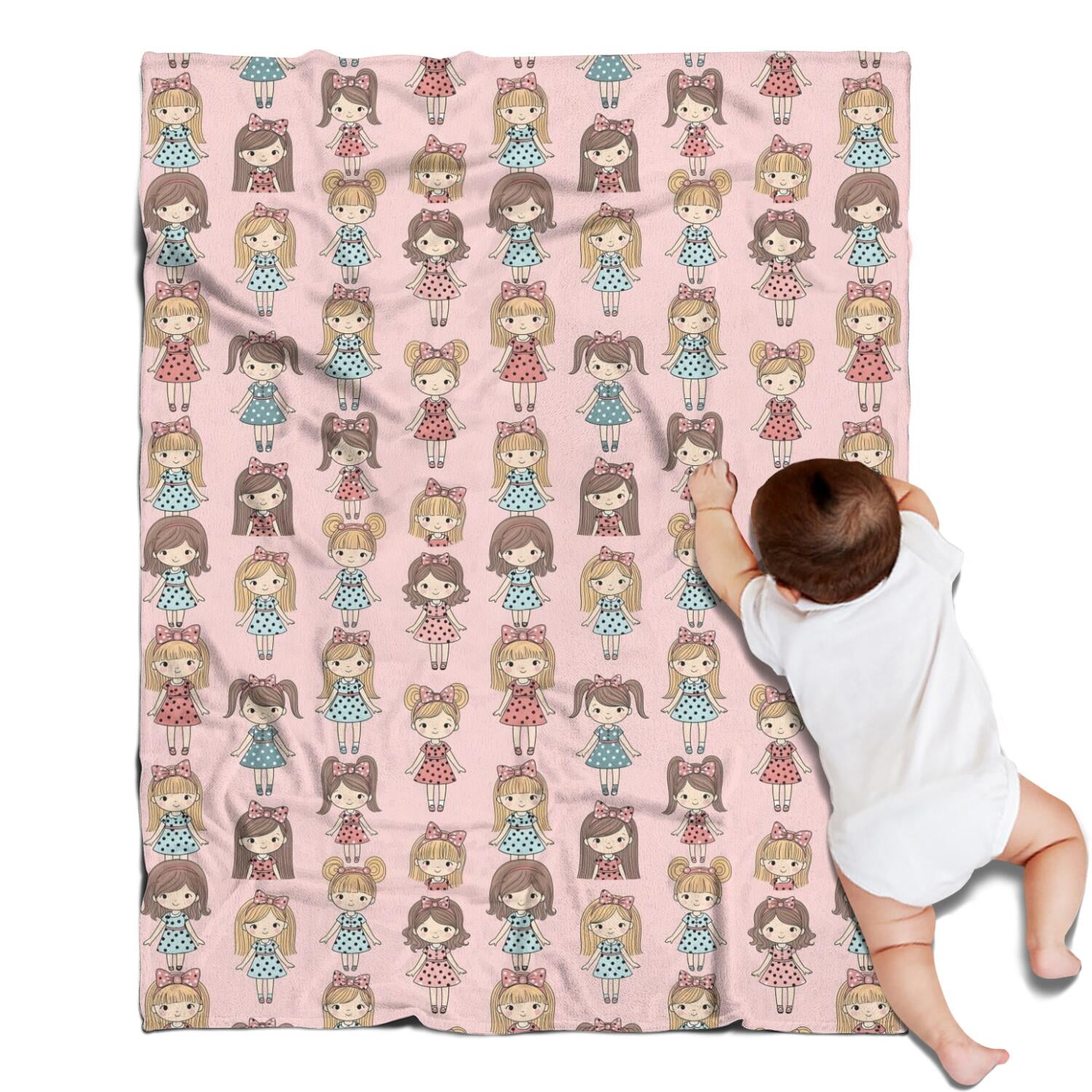 Doll Princess Pattern Blanket,Comfortable Soft Flannel Throw Blanket ...
