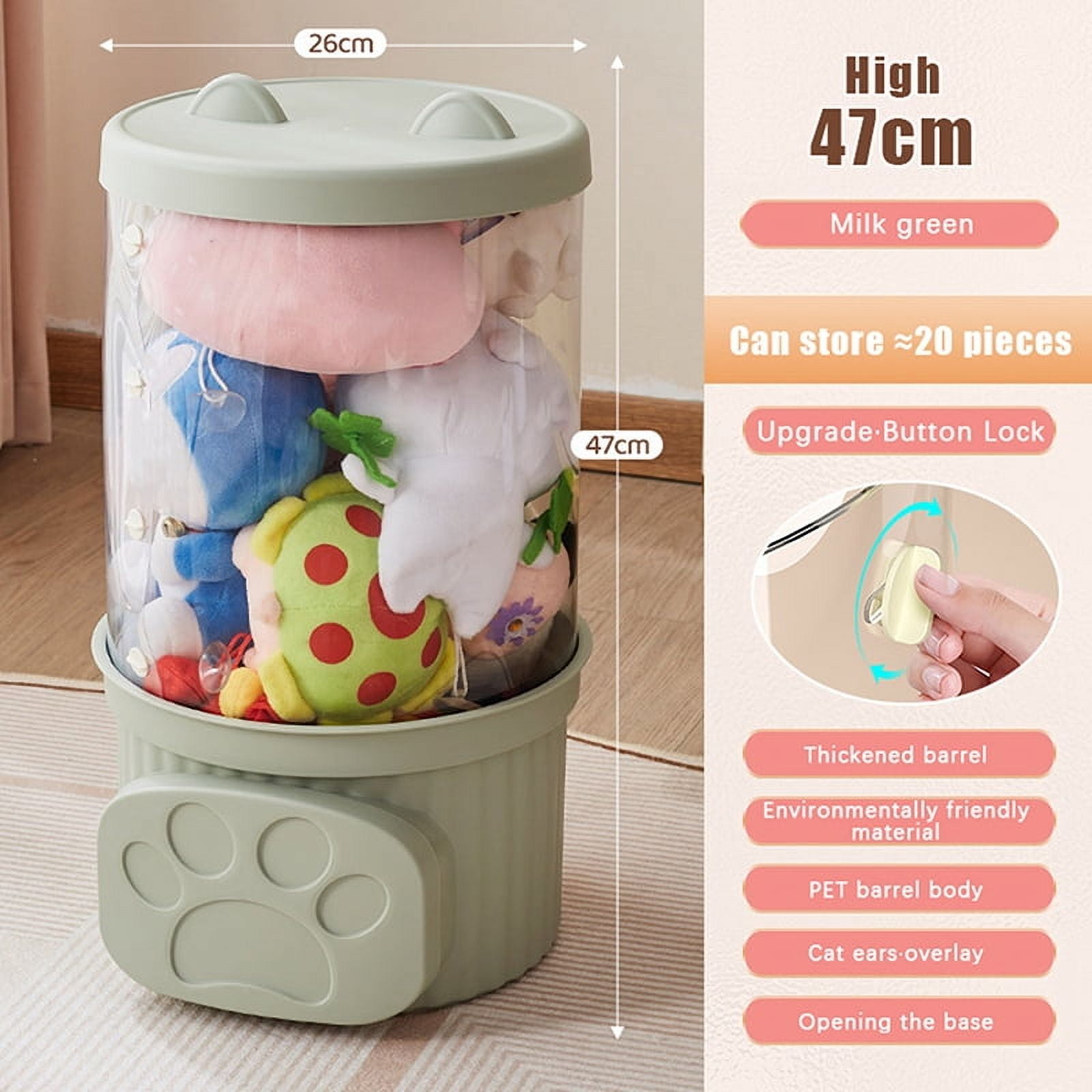 Doll Storage Box Transparent Bucket Moistureproof Stuffed Animal ...