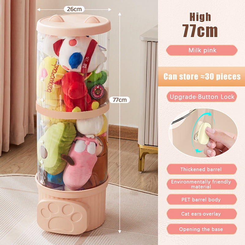 Doll Storage Box Transparent Bucket Moistureproof Stuffed Animal ...