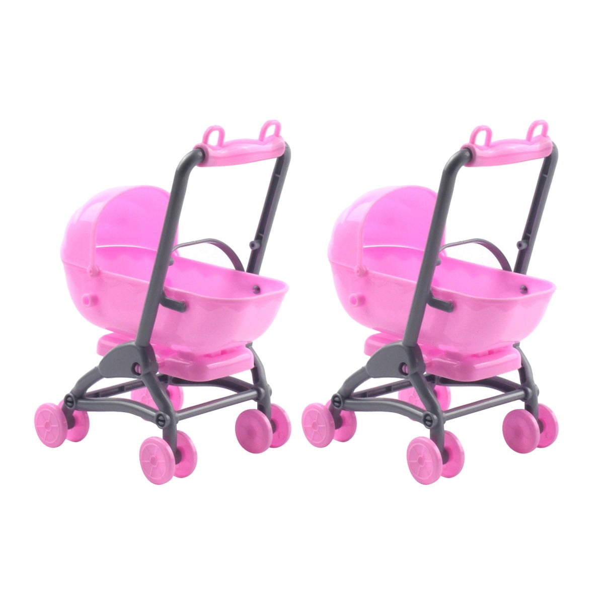 HOOWIFFY Miniature Dollhouse Stroller Pink PP 2Pcs - Walmart.com