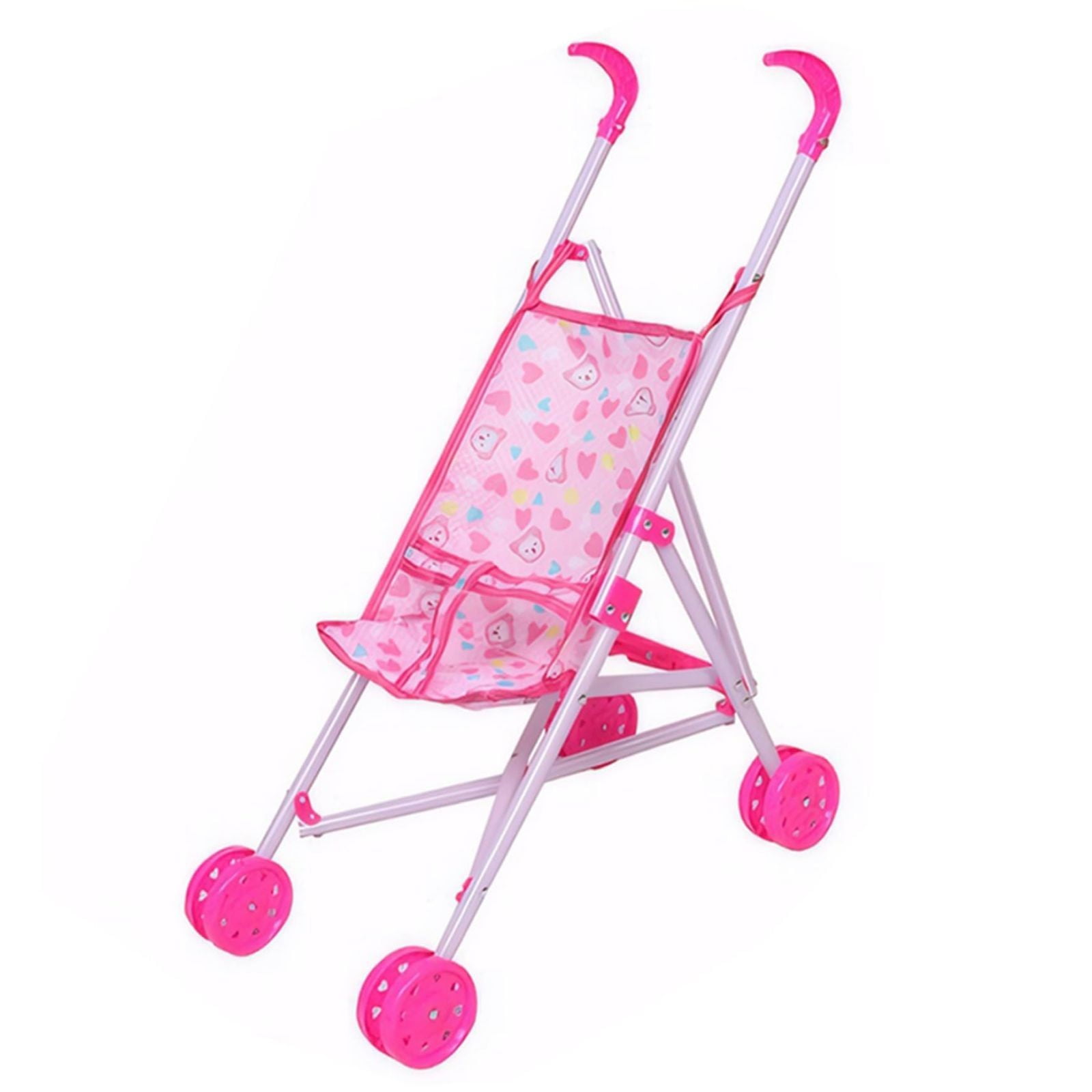 Doll Stroller for Toddlers - Realistic Foldable Baby Doll Pram with ...