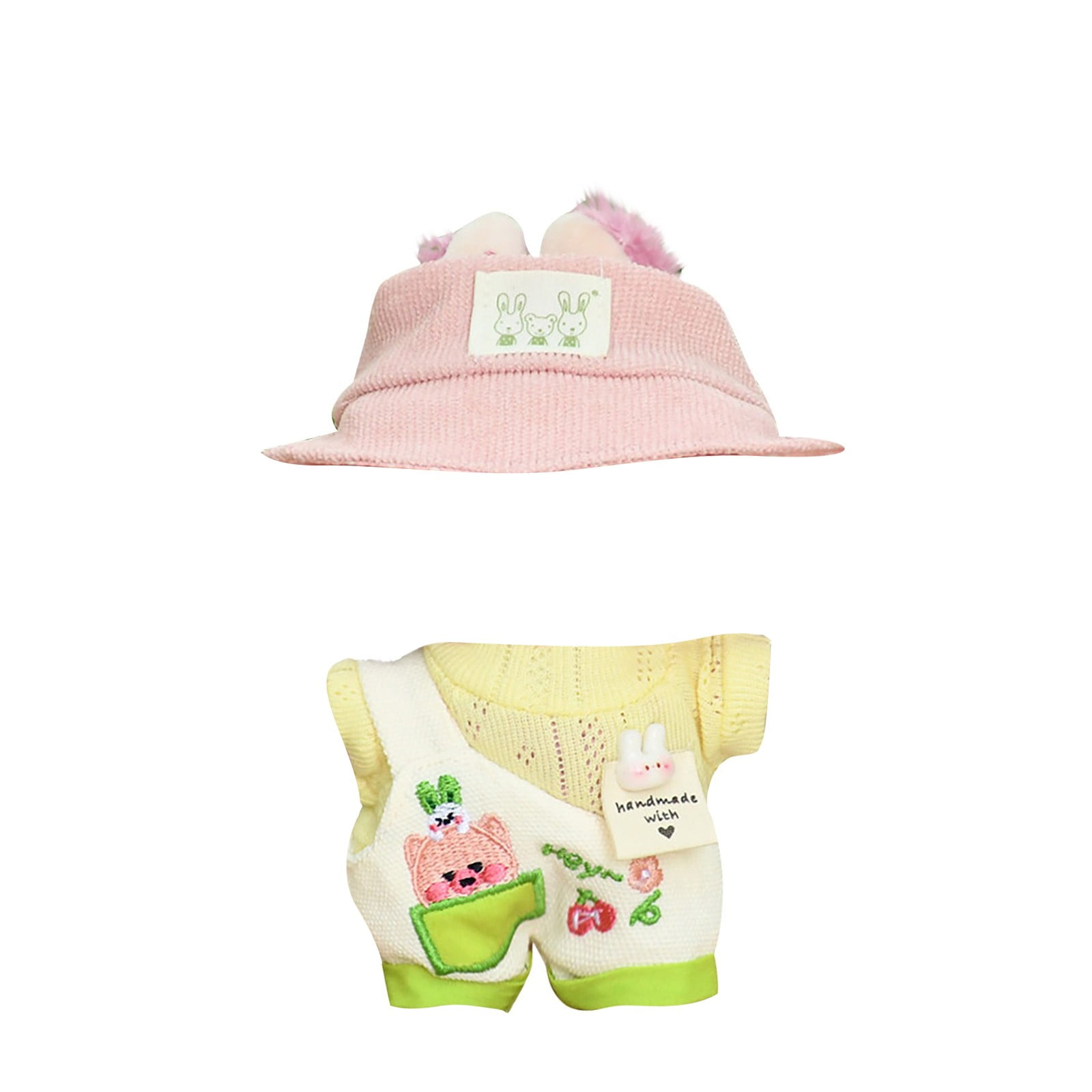 Doll Summer Dresses for Women 2025, White Cartoon Overalls+Yellow Bunny ...