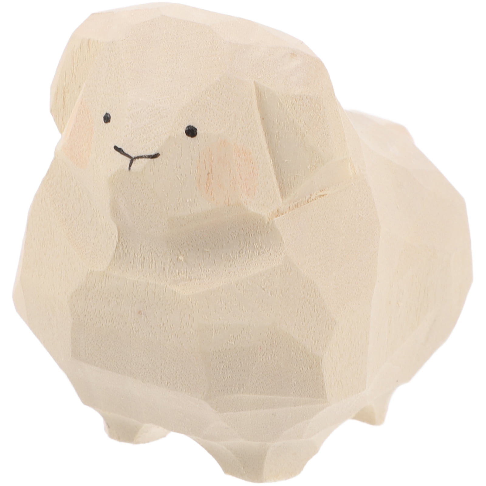 Doll Wood Sheep Figurine Tiny Lamb Figurines Wood Carved Sheep Statue ...