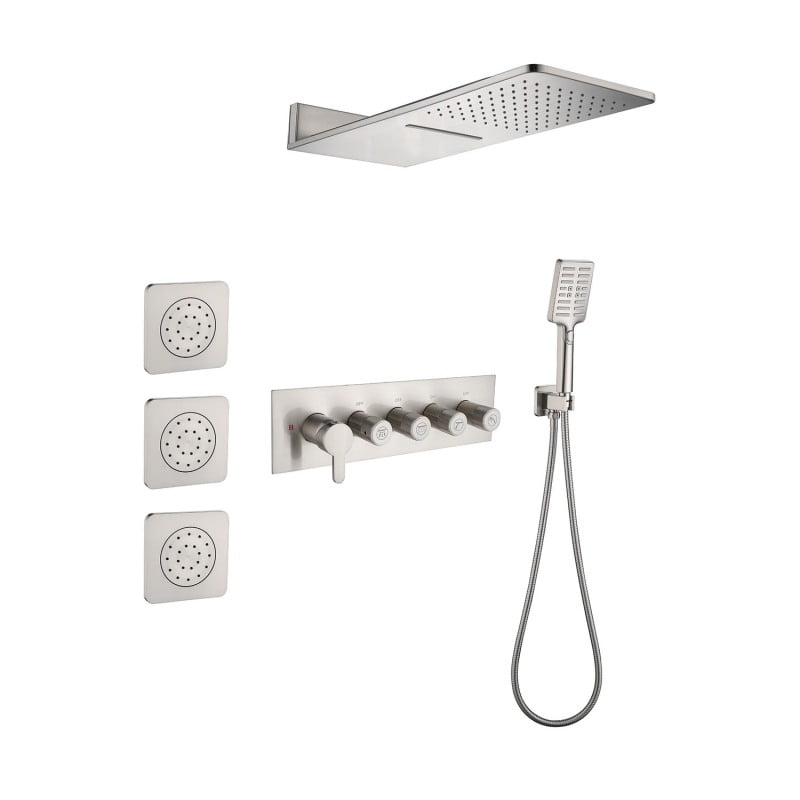 DollMay Stainless Steel Wall Mount Rainfall Shower System – 10 ...