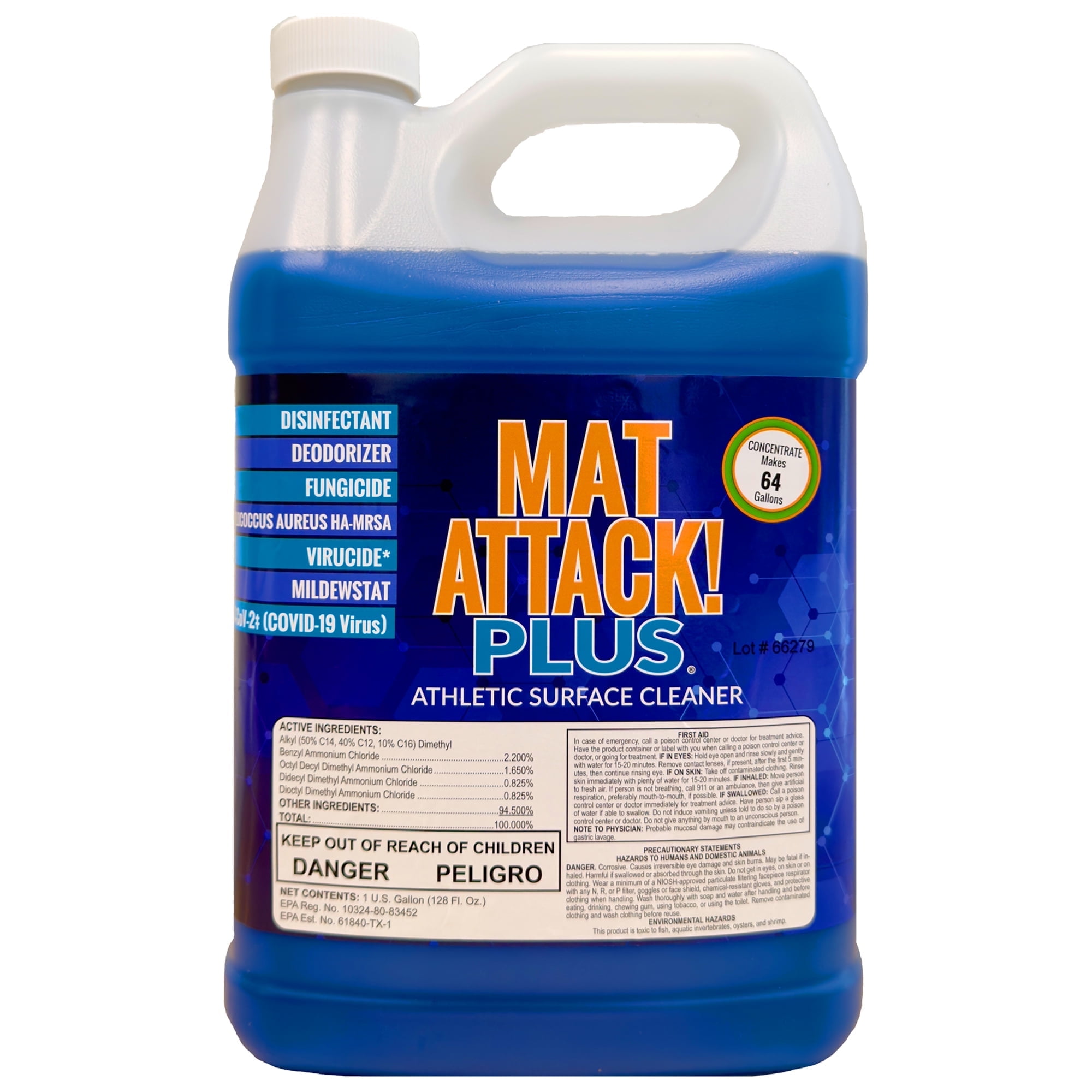 Dollamur Mat Attack Plus Disinfects, Cleans, and Kills Germs (Gallon ...