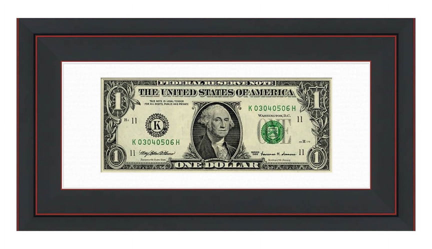 Dollar Bill Frame For Your First Dollar - Black with Red Pinstripe ...