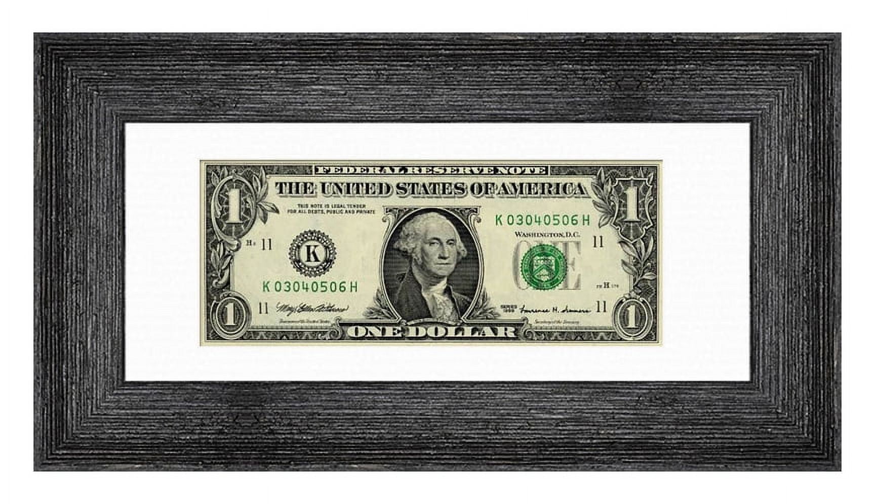 Dollar Bill Frame For Your First Dollar - Brindle Black Rustic Currency ...