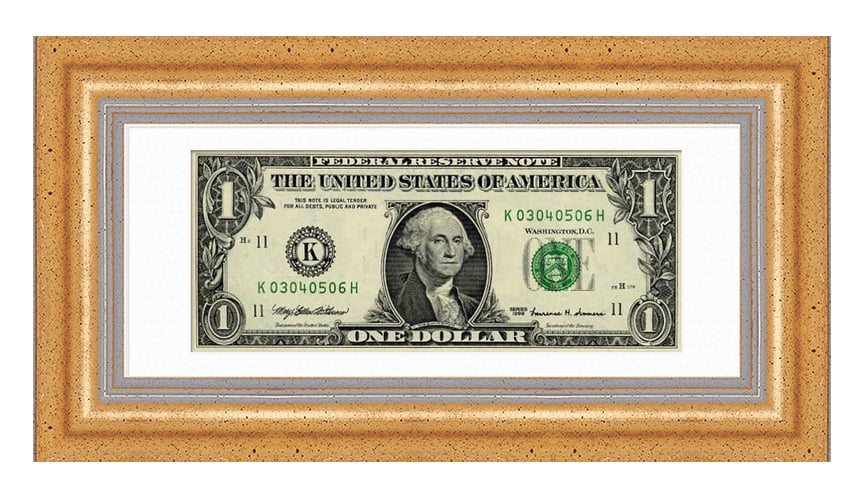 Dollar Bill Frame For Your First Dollar - Metallic Gold Traditional ...