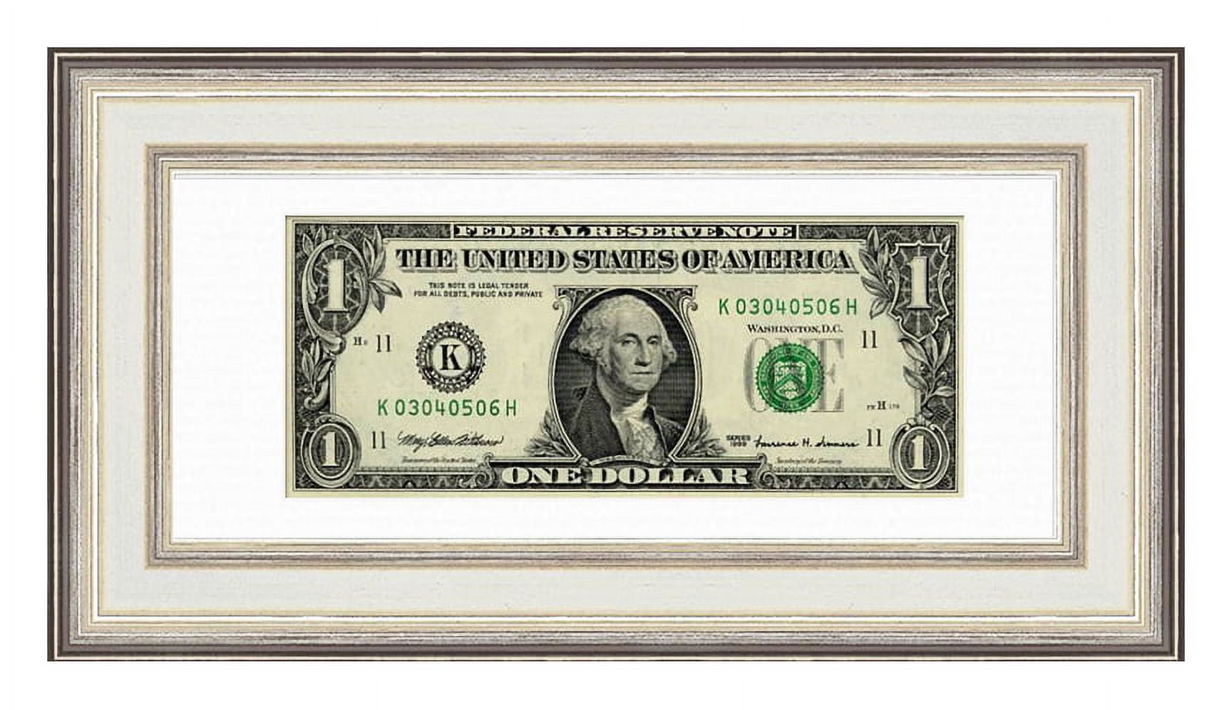 Dollar Bill Frame For Your First Dollar - Vintage Silver Traditional ...