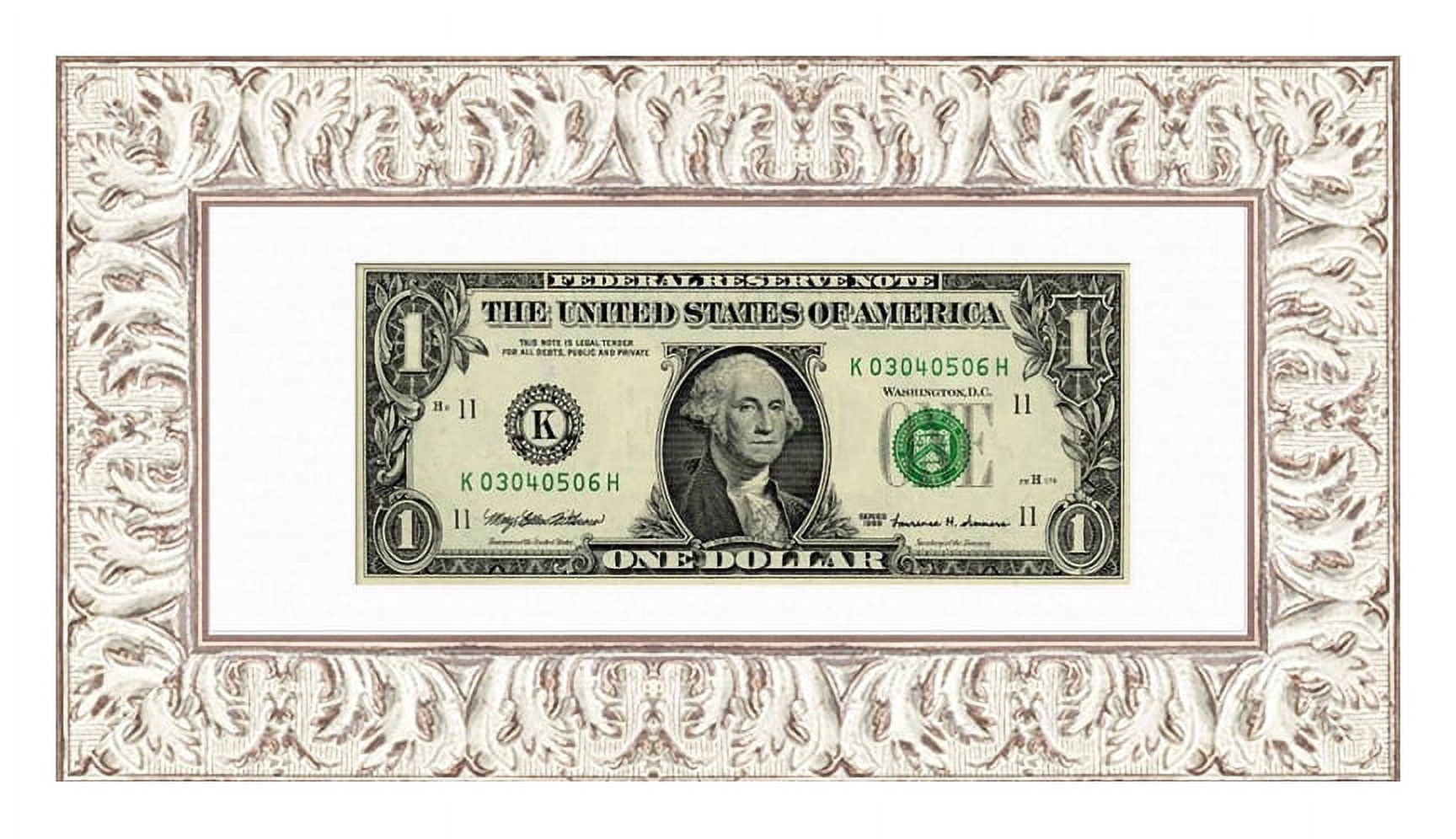 Dollar Bill Frame For Your First Dollar - White Washed Traditional ...