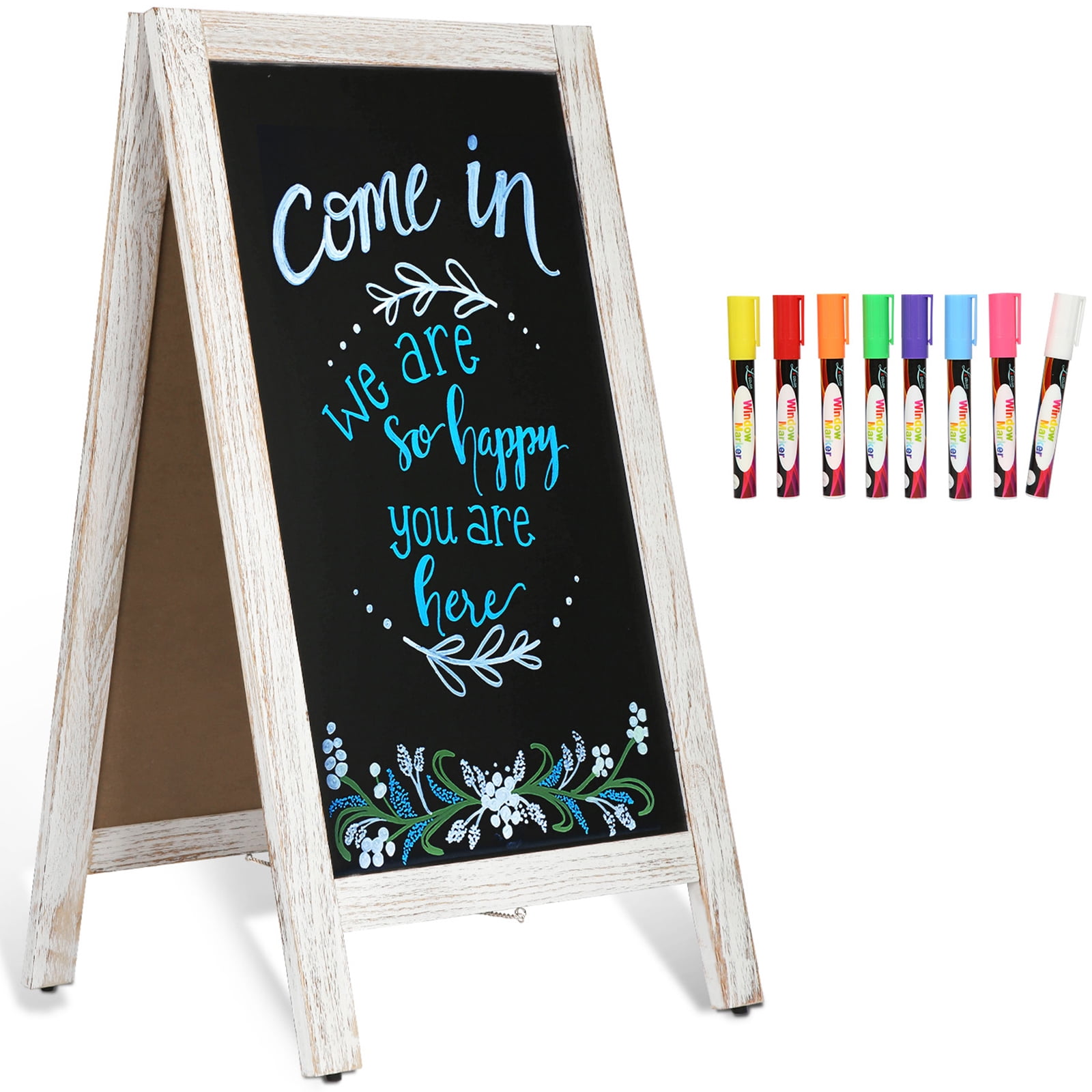 Dollar Boss A-Frame Chalkboard Sign, Two-Sided Magnetic Board with 8 ...