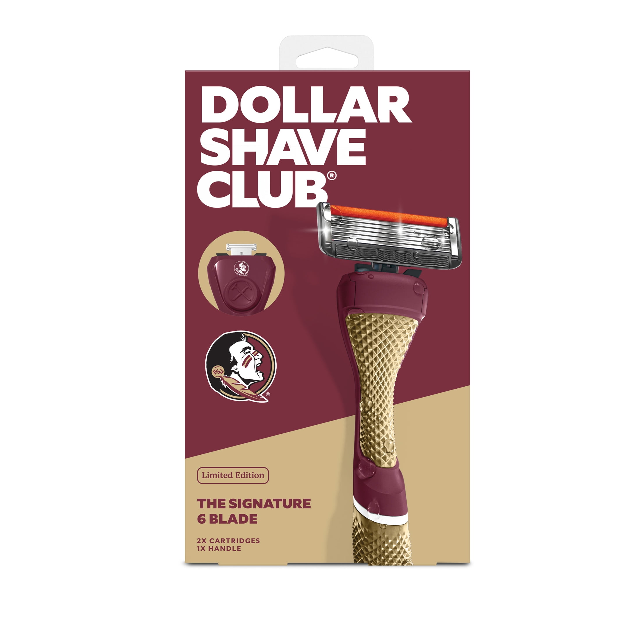 Dollar Shave Club FSU Seminoles 6-Blade Starter Set 1 Handle, 2 x 6 ...