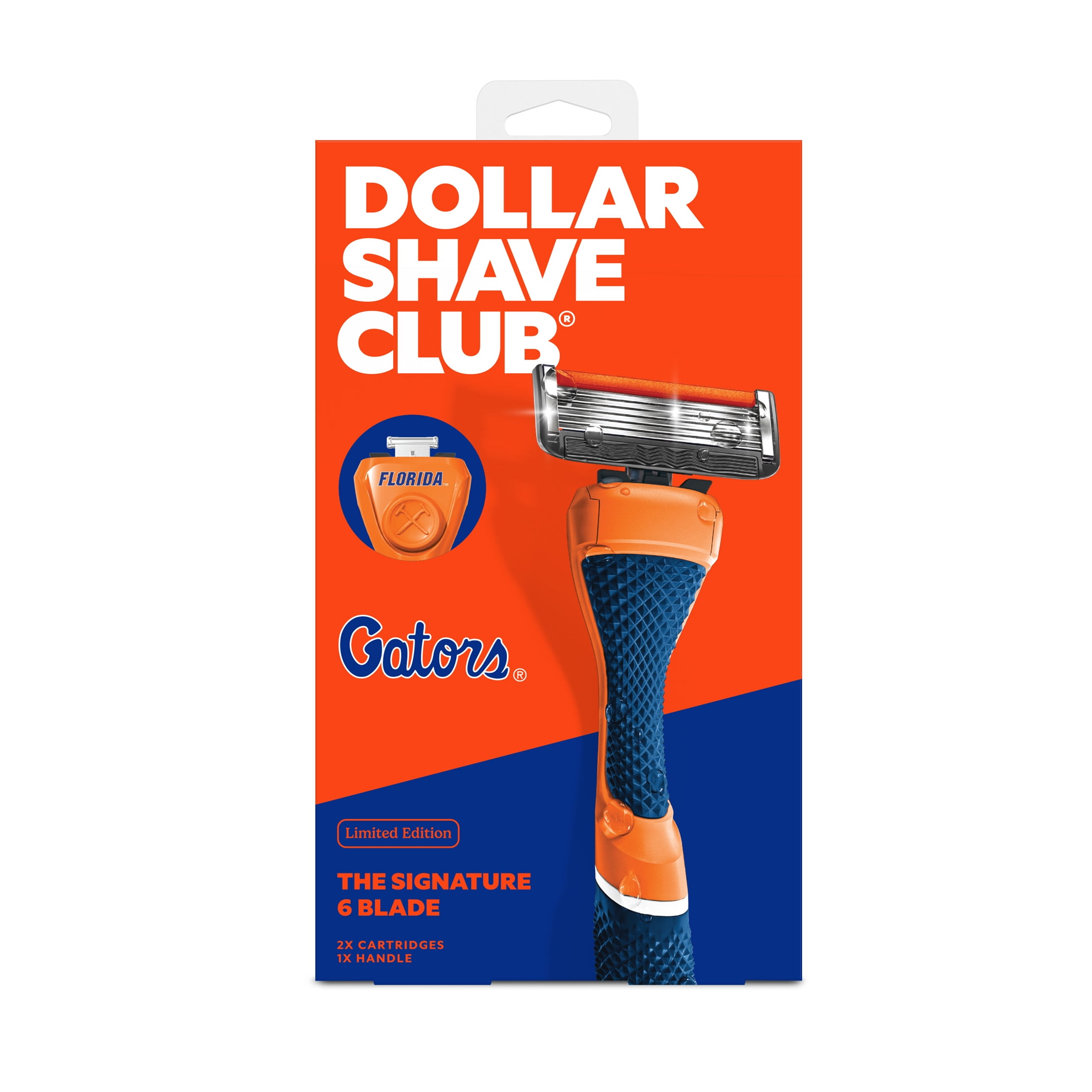 Dollar Shave Club Florida Gators 6-Blade Starter Set 1 Handle, 2 x 6-Blade Razor Refills ...
