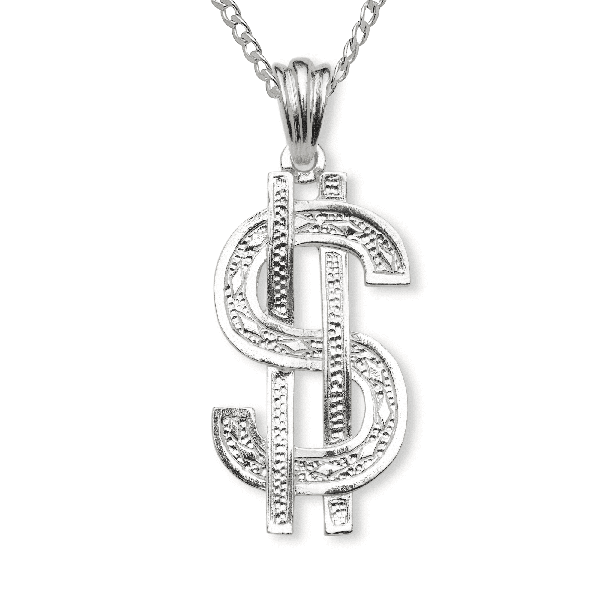 Dollar Sign 925 Sterling Silver Pendant Necklace - Walmart Business ...