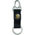Dollar Sign Gold and Black Belt Clip On Carabiner Leather Keychain ...