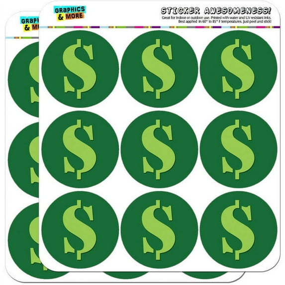 Dollar Sign Money 18 2" Planner Calendar Scrapbooking Crafting Stickers ...