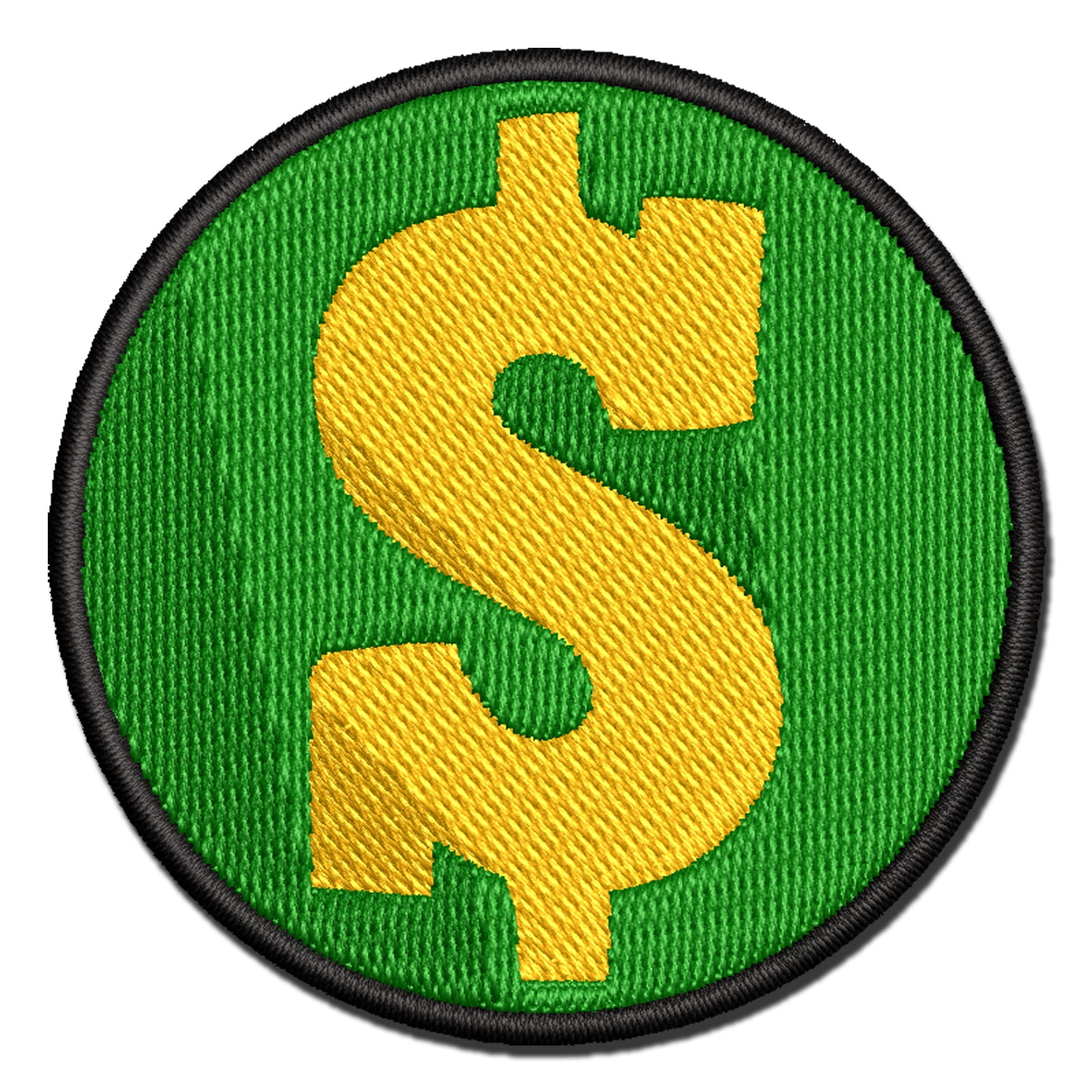 Dollar Sign Money Symbol Applique Multi-Color Embroidered Iron-On Patch ...