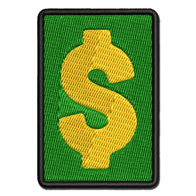 Dollar Sign Money in Circle Applique Multi-Color Embroidered Iron-On ...