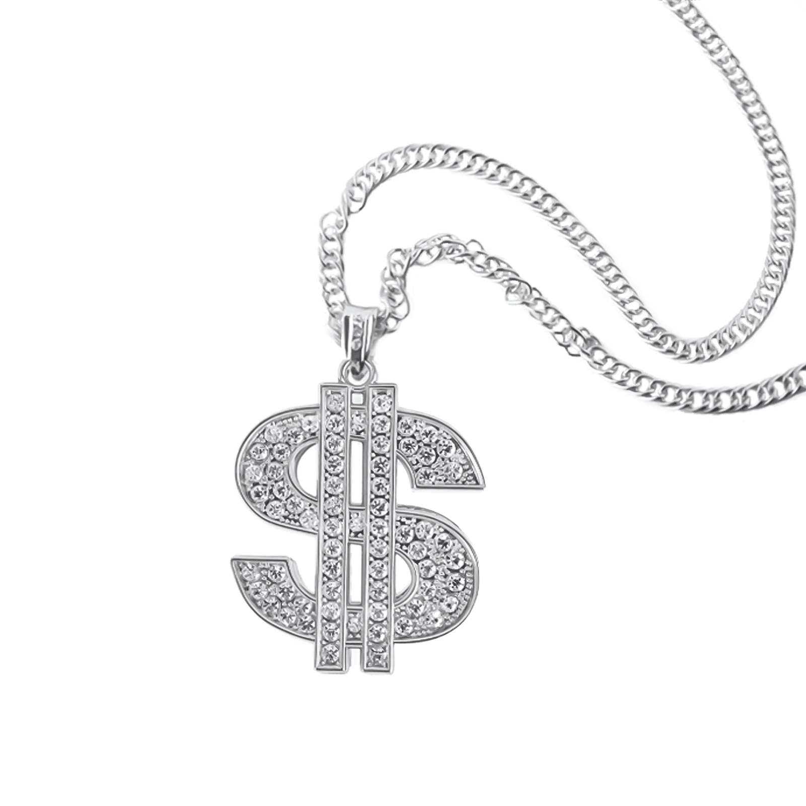 Dollar Sign Sliver Chain Gothic Accessories 70s/80s/90s Punk Hip-Hop ...