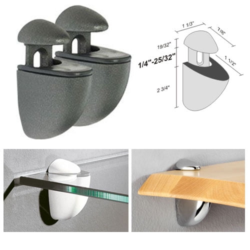 Dolle Jam 3 in. H X 1 in. W X 1.6 in. D Black Metal Shelf Clips ...