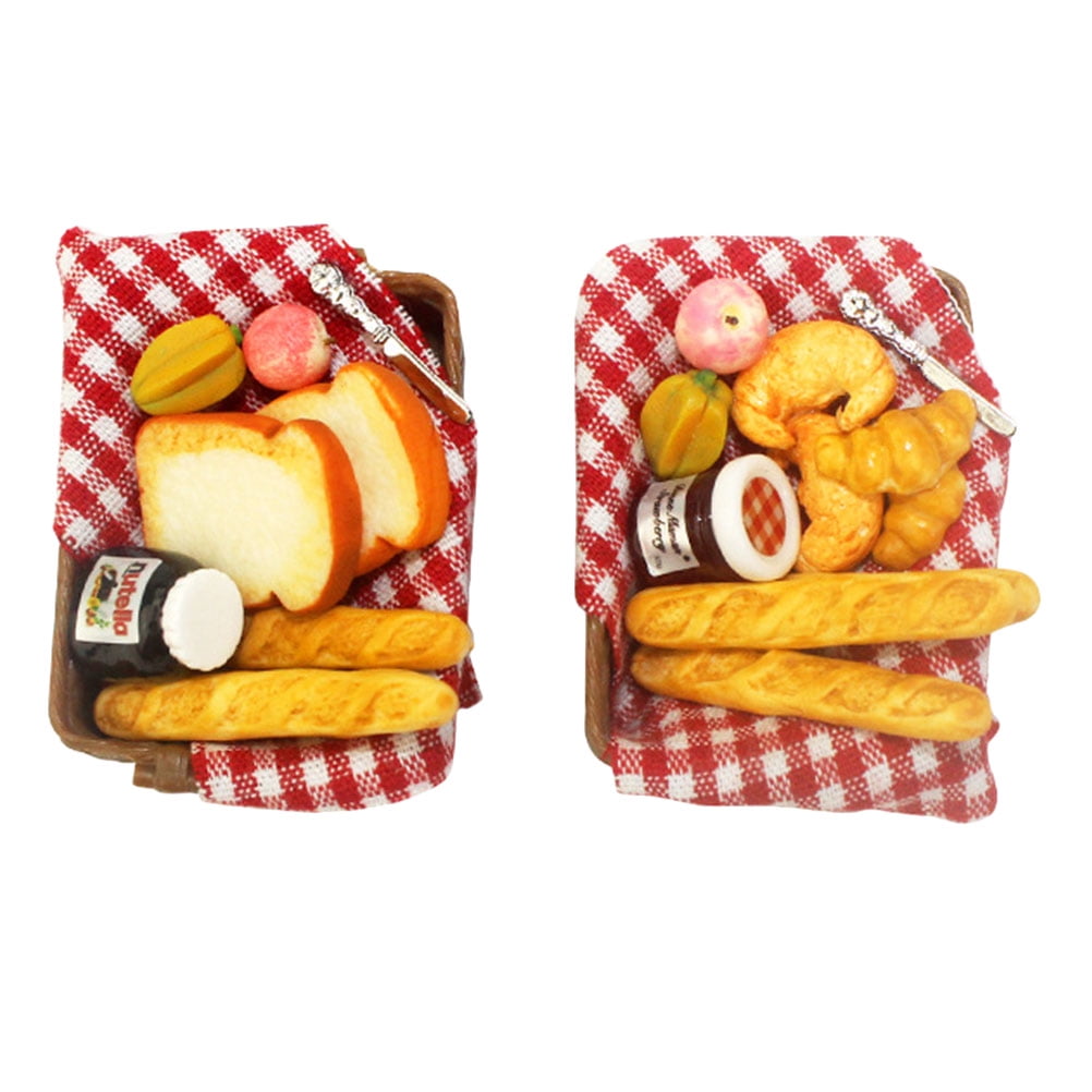 Dollhouse Bread Basket Kitchen Role Play Toy Kid Educational Loaf ...