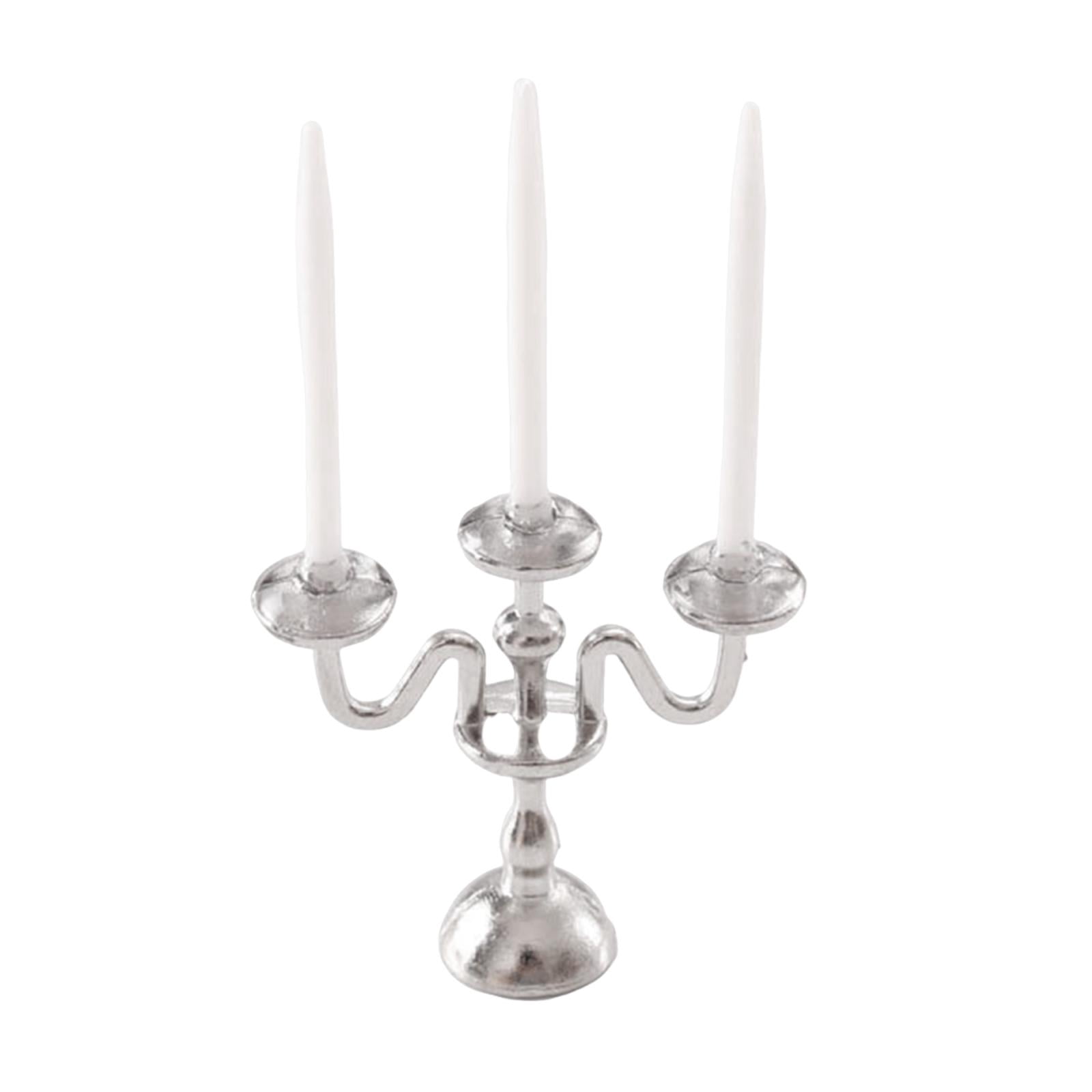 Dollhouse Candle Holder Miniature Candelabra Decor Durable Iron for ...