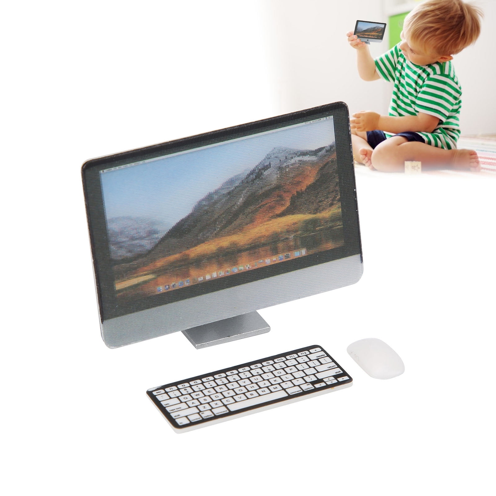 Realistic Mini Dollhouse Accessories: 1:12 Miniature Computer Set ...