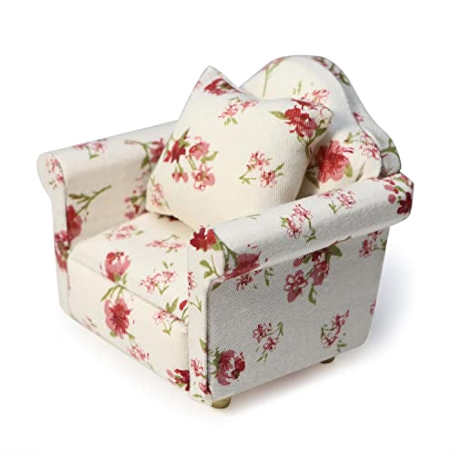 Dollhouse Couch with Pillow 1 12 Scale Miniature Sofa Arm Chair Living ...