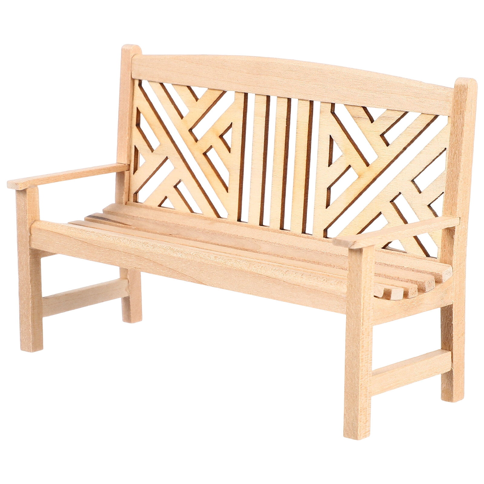 Dollhouse Double Chair Mini Garden Bench Furniture Unfinished Toy ...