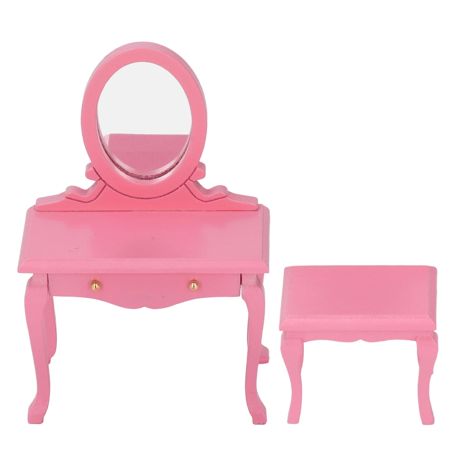 Dollhouse Dressing Table 1:12 Scale Pink High Simulation Bright Color ...